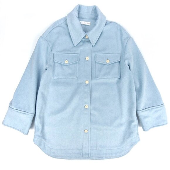 Mango | Jackets & Coats | New Mango Oversized Wool Chore Button Down ...